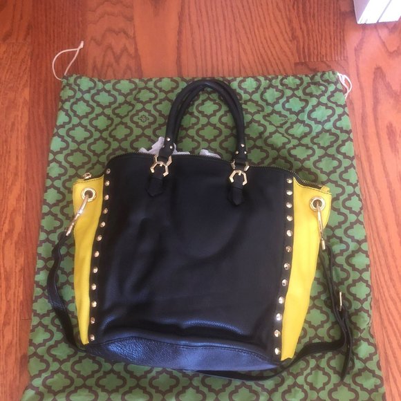 Yany | Bags | New Yany Black Yellow Leather Bag With Dust Jacket | Poshmark